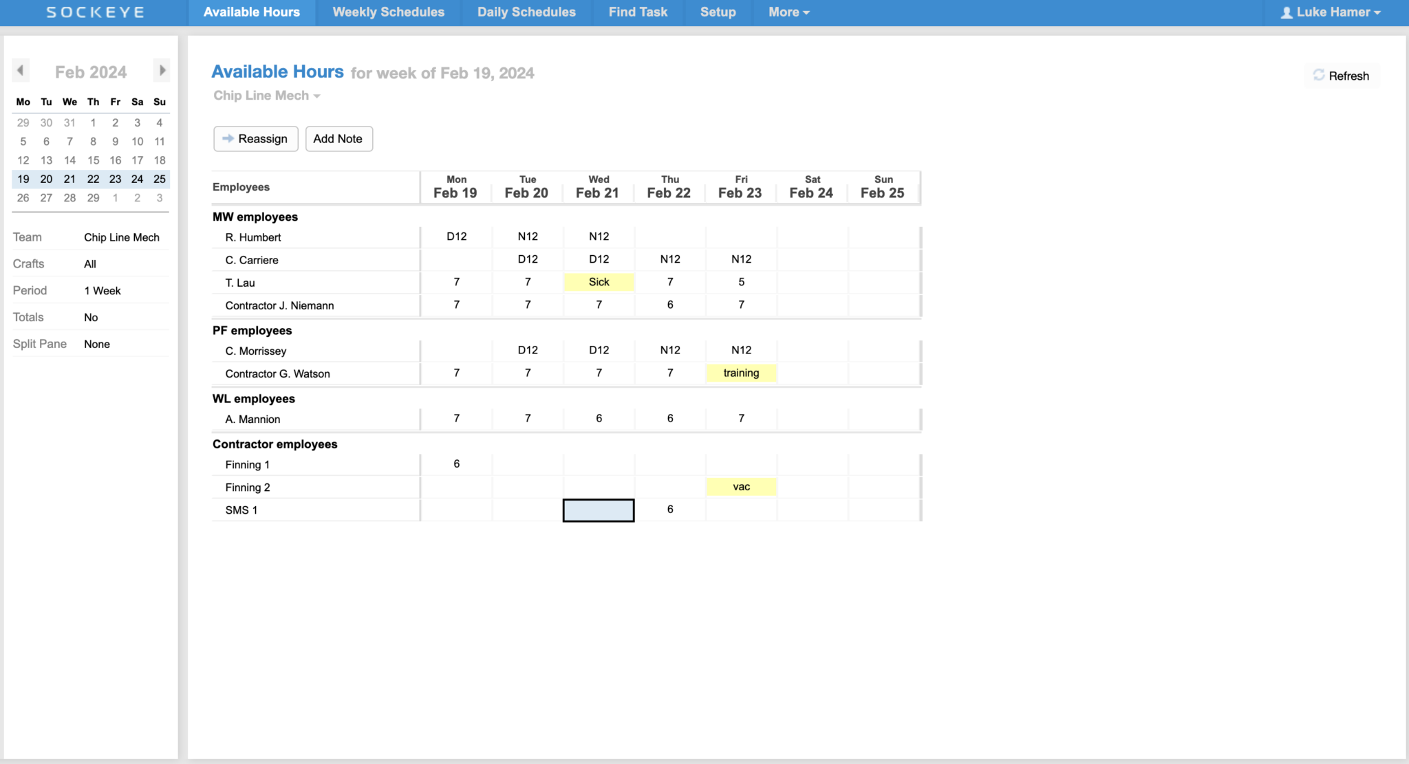 Daily/Weekly Work Order Schedules | Sockeye Technologies
